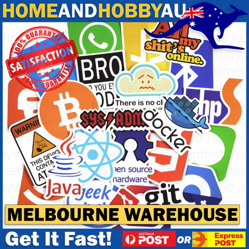 50pcs Laptop Stickers Coder Hacker Geek Linux Open Source Startup ...