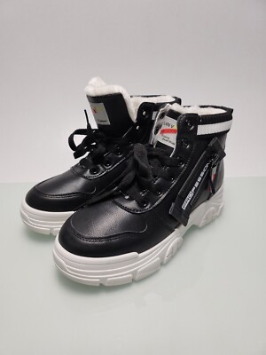 Alan Vincent High Top Lined Black Sneakers Size 8.5 | eBay