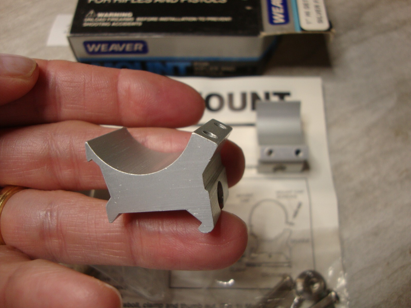 Weaver Detachable Top Mount Extension Rings 1" High Silver Md: 49035 ...