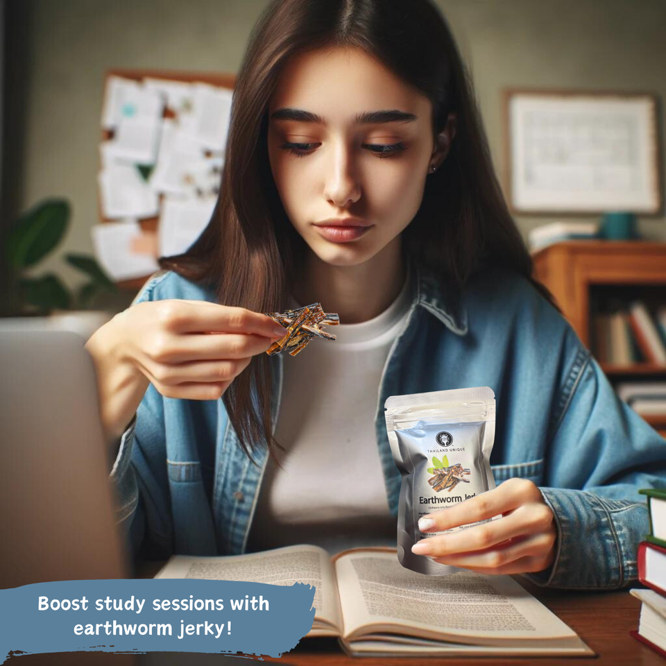 Thailand Unique Marinated Earthworm Jerky Dyhydrated Insect Edible Bugs ...