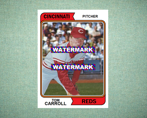 Tom Carroll Cincinnati Reds 1974 Style Custom Baseball Art Card | eBay