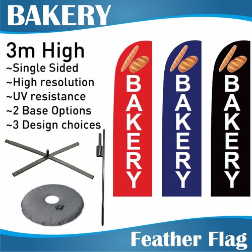 3m Outdoor BAKERY Flag Banner Feather Flags with Base | eBay Australia