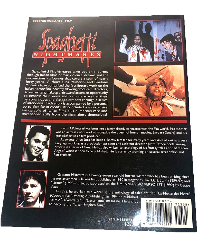 Spaghetti Nightmares Italian Fantasy-Horrors Reference Book Softcover ...