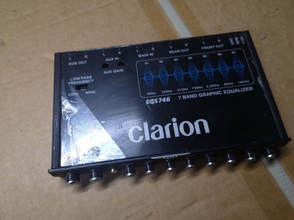 CLARION EQS-746 7-BAND GRAPHIC EQUALIZER Audio Mixer Processor ...