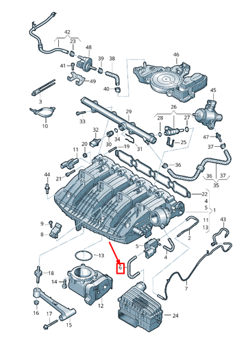 NEW VW SHARAN 7N SOLENOID VALVE CONNECTING HOSE 06K133583AF 06K-133-583 ...