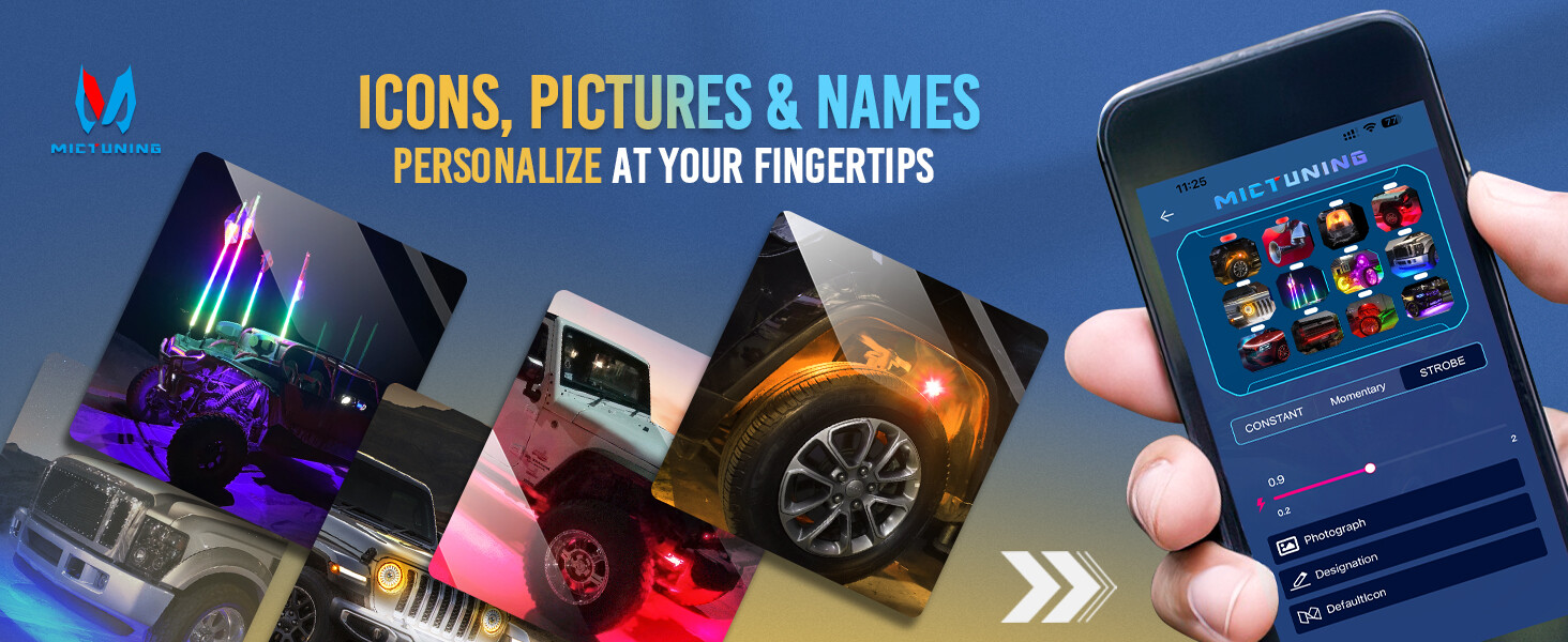 MICTUNING Bluetooth 12 Gang Switch Panel RGB Led Auxiliary ON-OFF Relay ...