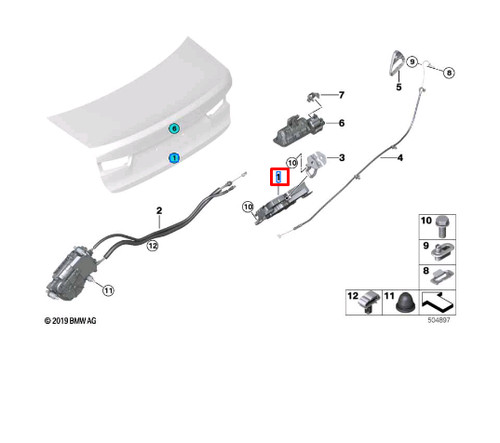 NEW BMW 3 G20 REAR TAILGATE TRUNK BOOT LID LOCK 51247441014 ORIGINAL | eBay