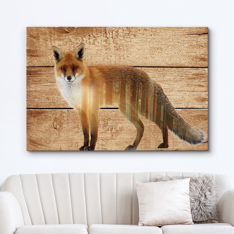 16"x24"-Fox Wall Art Canvas Print Rustic Woodland Nursery Decor | eBay