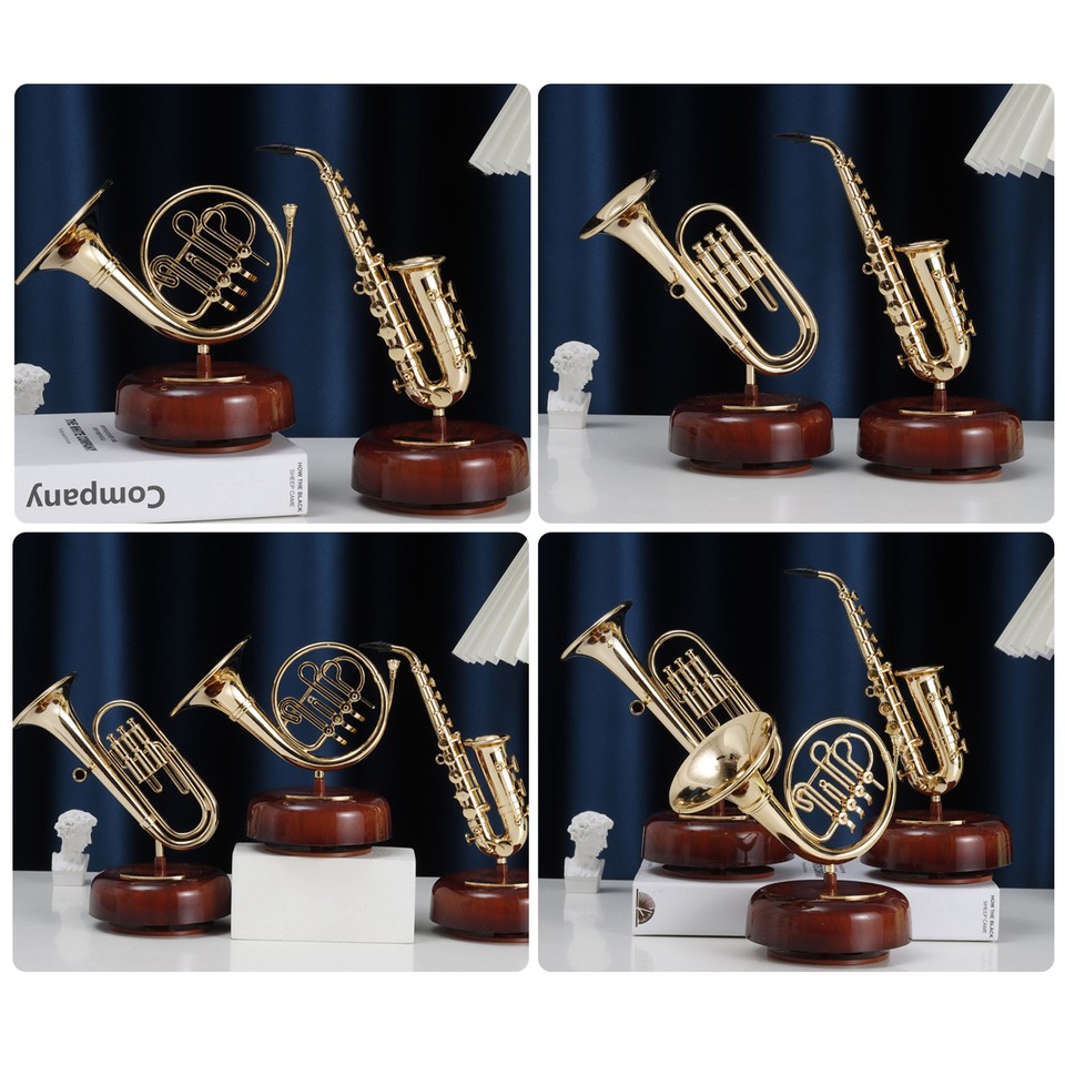 French Horn Music Box Classical Wind Up Musicbox Twirling Music Box ...