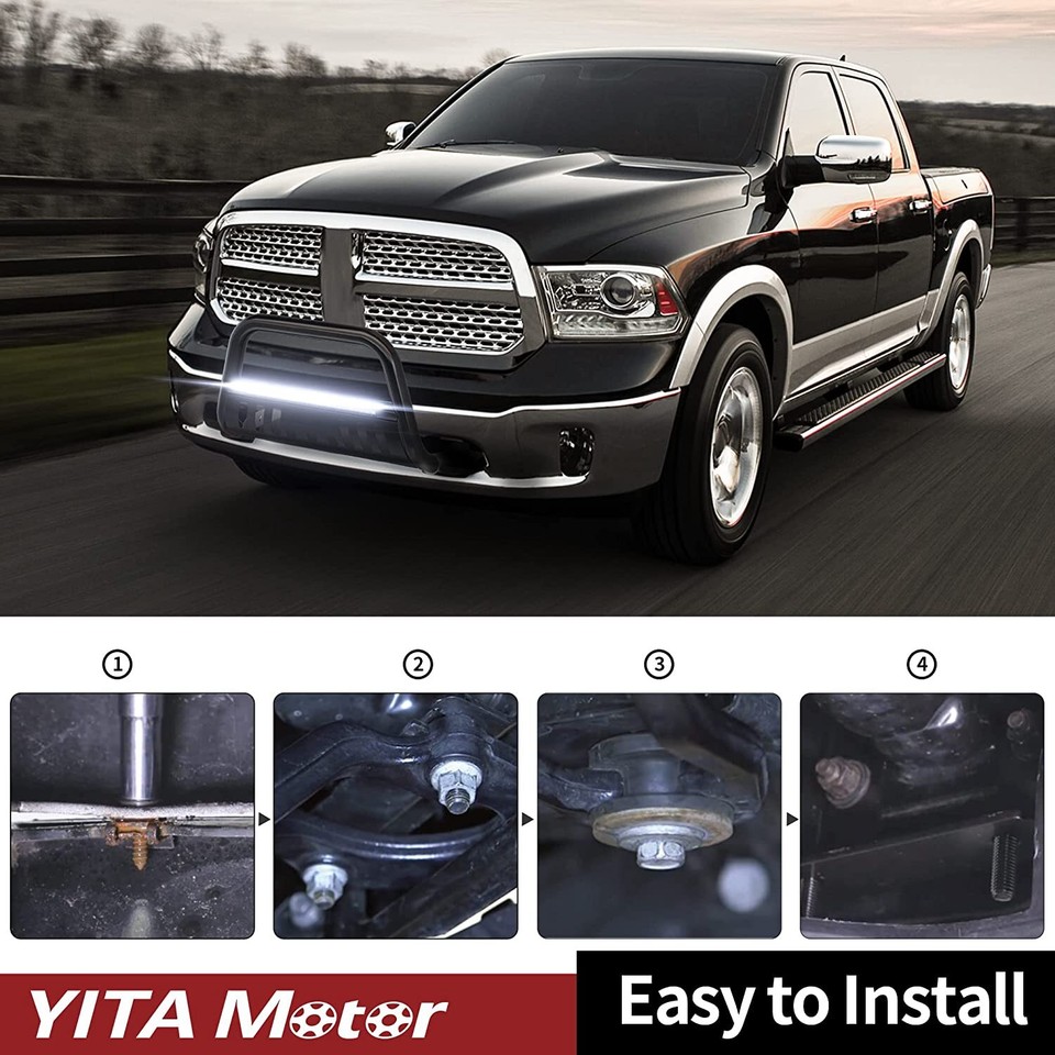 Bull Bar Push Bumper Grille Guard for 2009-2018 Dodge Ram 1500 w/ Led ...