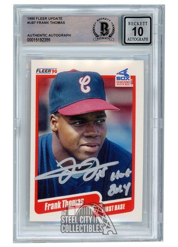 Frank Thomas 1990 Fleer Update Auto "HOF 2014" Rookie Card #U-87 BAS 10 ...