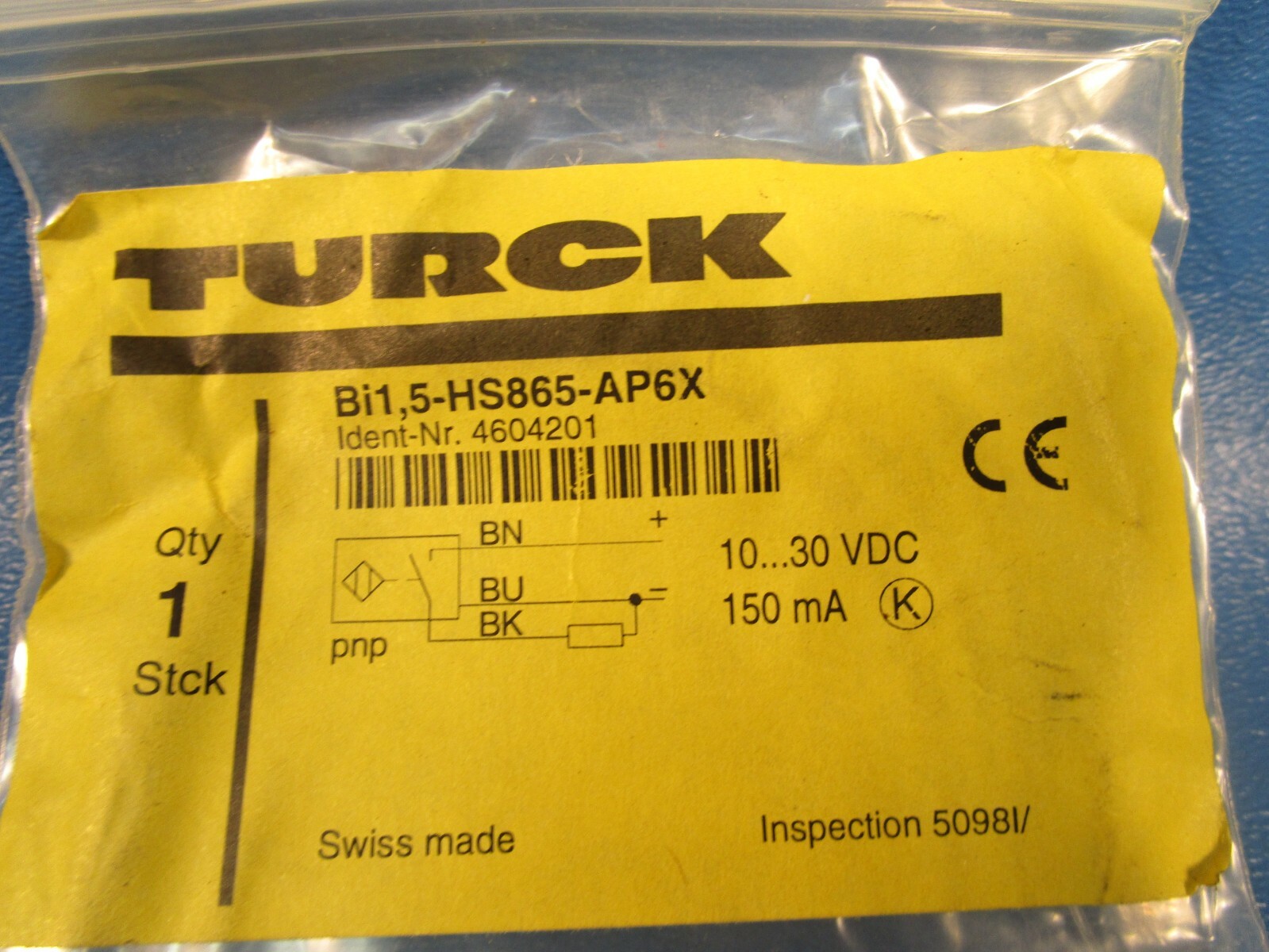 Turck Bi1 5-hs865-ap6x 4604201 30vdc PNP Proximity Switch for sale ...