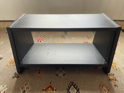 Black Angled 4u 19" inch wooden rack unit/case/cabinet recording/audio ...