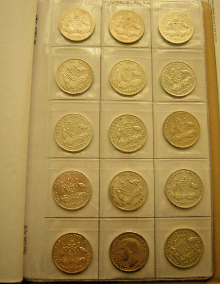 FLORIN SET in ALBUM WITH RARE 1932 LESS SILVER VALUE HERE | eBay Australia