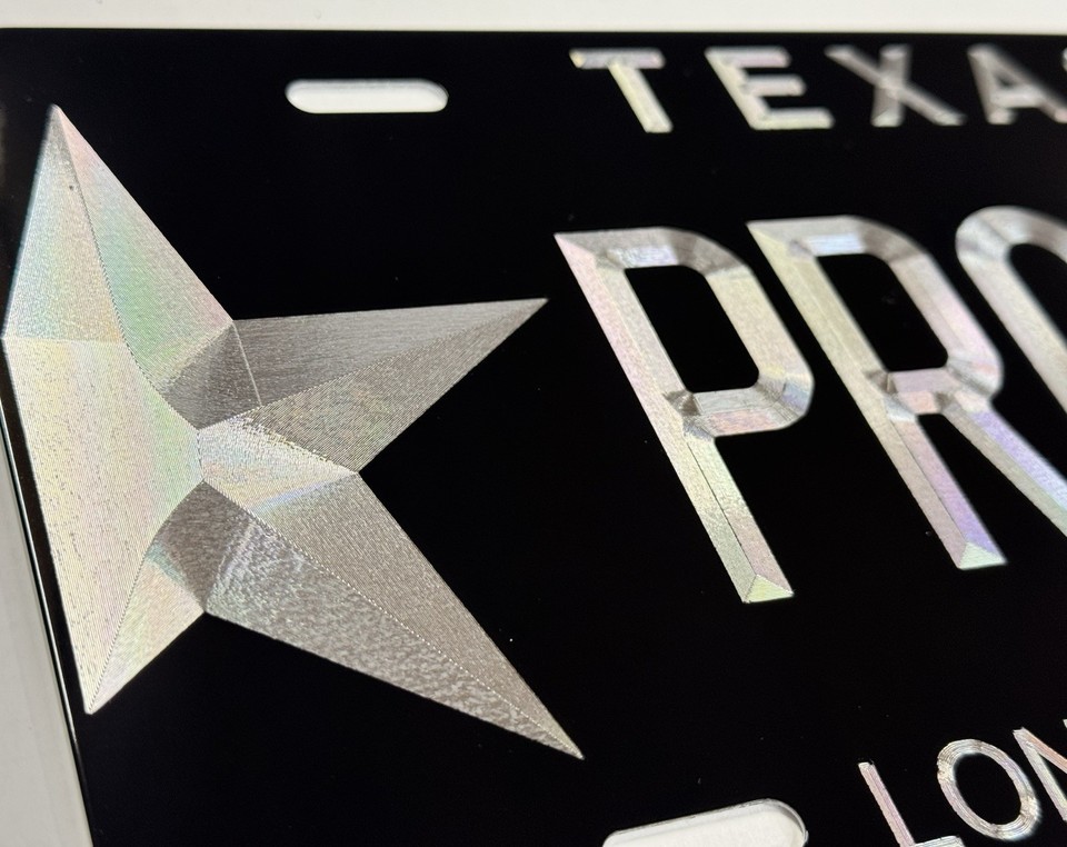 REFLECTIVE Custom Texas TX Any State Car Tag Diamond Etched Front ...