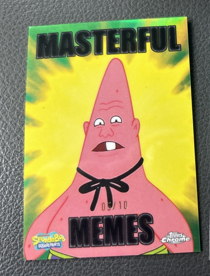 Topps Chrome Spongebob PinHead Larry Masterful Memes Refractor 5/10 | eBay