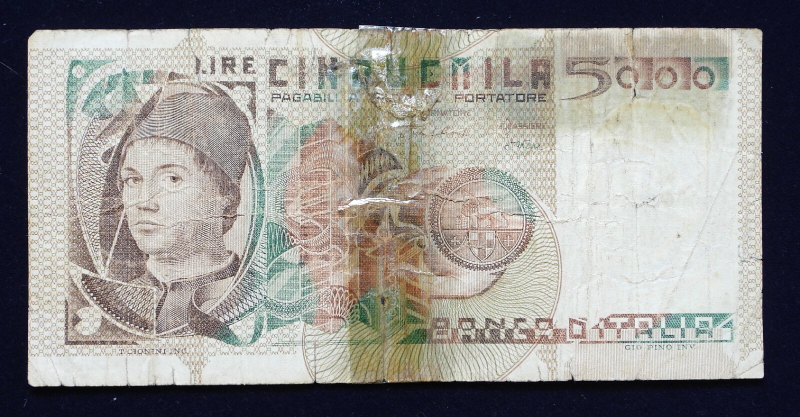 1980 Italy 5000 Lire Banknote Catalogue # P105b P105 Poor Circulated | eBay