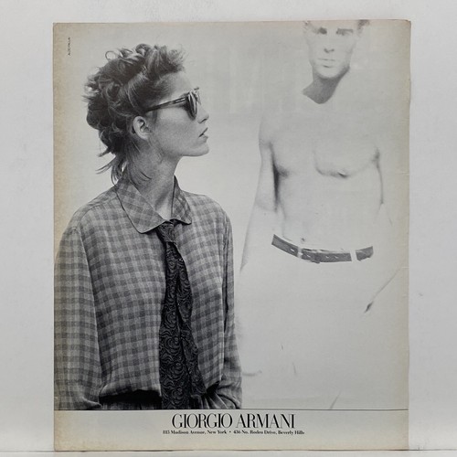 1989 Giorgio Armani Print Ad Aldo Fallai Vintage 1980s Art Retro Model ...