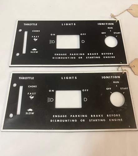 NOS WHEEL HORSE LAWN RANGER TRACTOR DASH PLATES | eBay