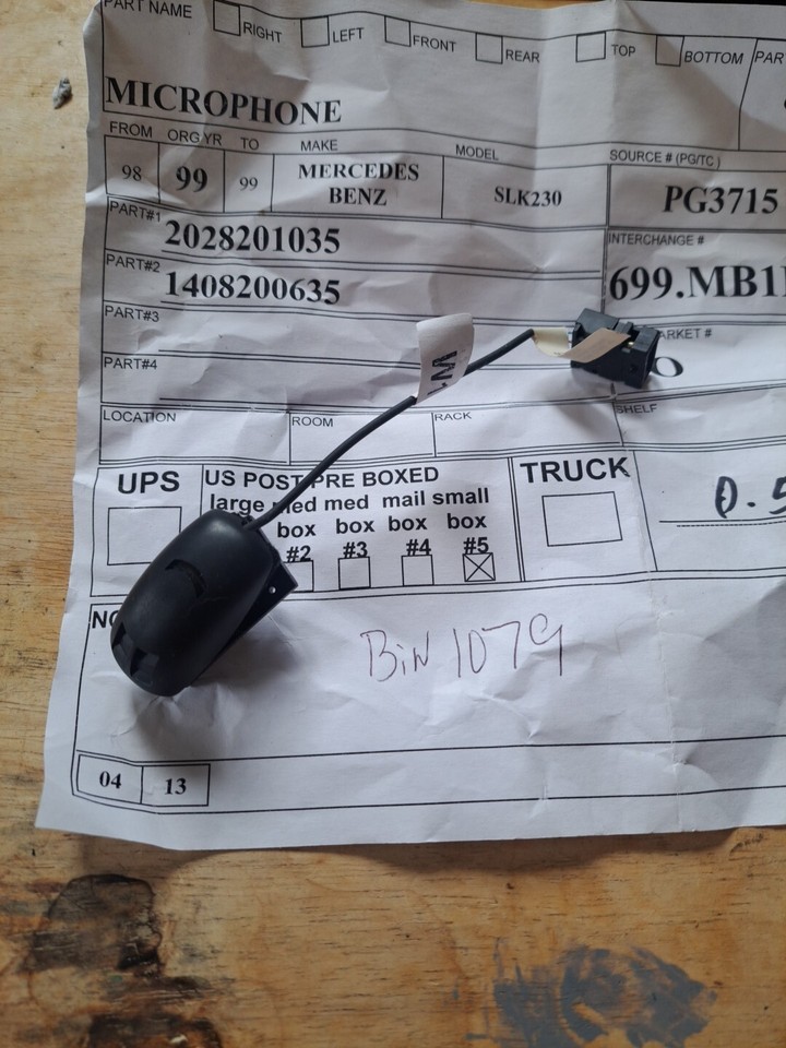 1997-2004 Mercedes R170 SLK230 SLK320 Telephone Mic Microphone OEM SLK ...