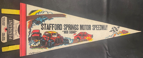 VINTAGE STAFFORD SPRINGS MOTOR SPEEDWAY "MOD SQUAD" PENNANT | eBay