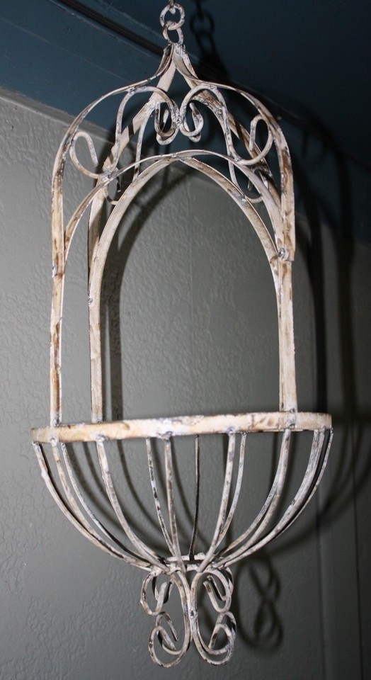 Rustic Hanging PLANTER Basket Antique Victorian Style Garden Plant ...