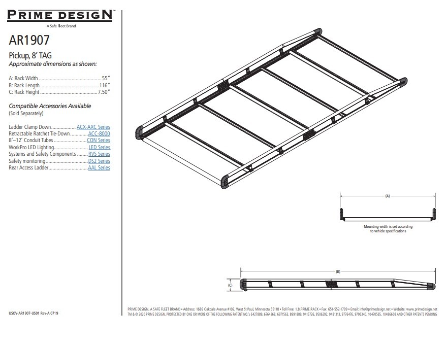 Prime Design AR1907, ALURACK 8 FT UNIVERSAL TAG - MOD | eBay