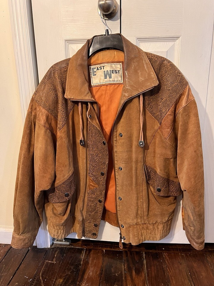 Vintage EAST WEST Musical Instrument Co Leather Jacket Large | eBay
