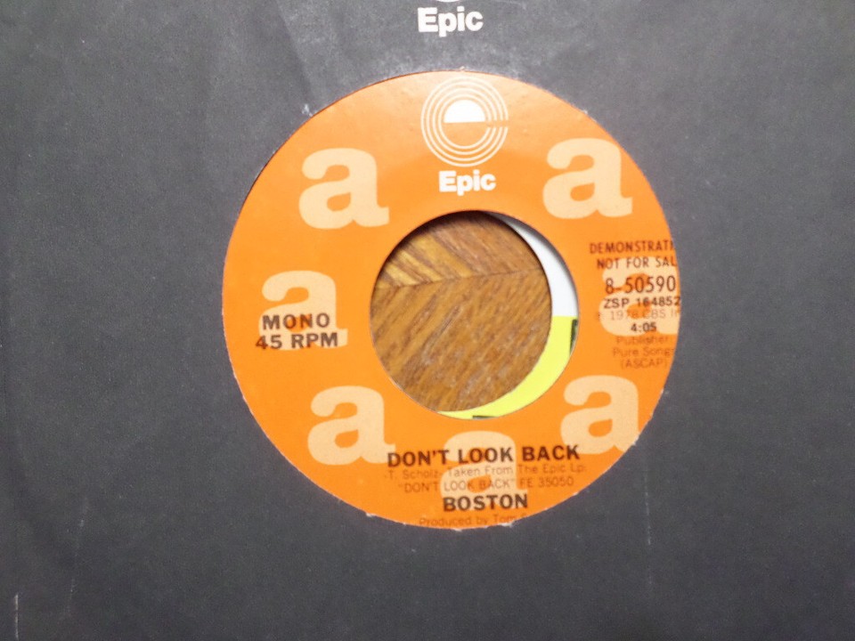 PROMO EPIC 45 RECORD/BOSTON/DON'T LOOK BACK/MONO/STEREO/EX/EX+ | eBay