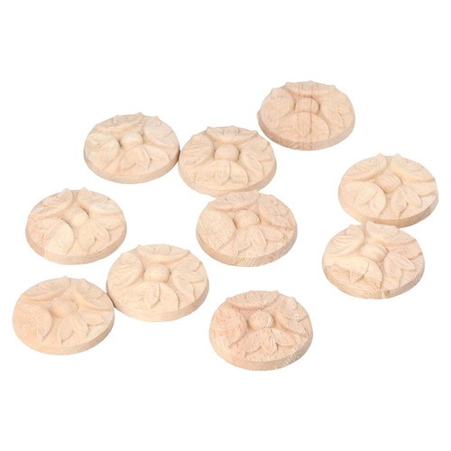 Round Applique Frame Onlay 4cm Unpainted Mirror Dresser Wood Carved ...