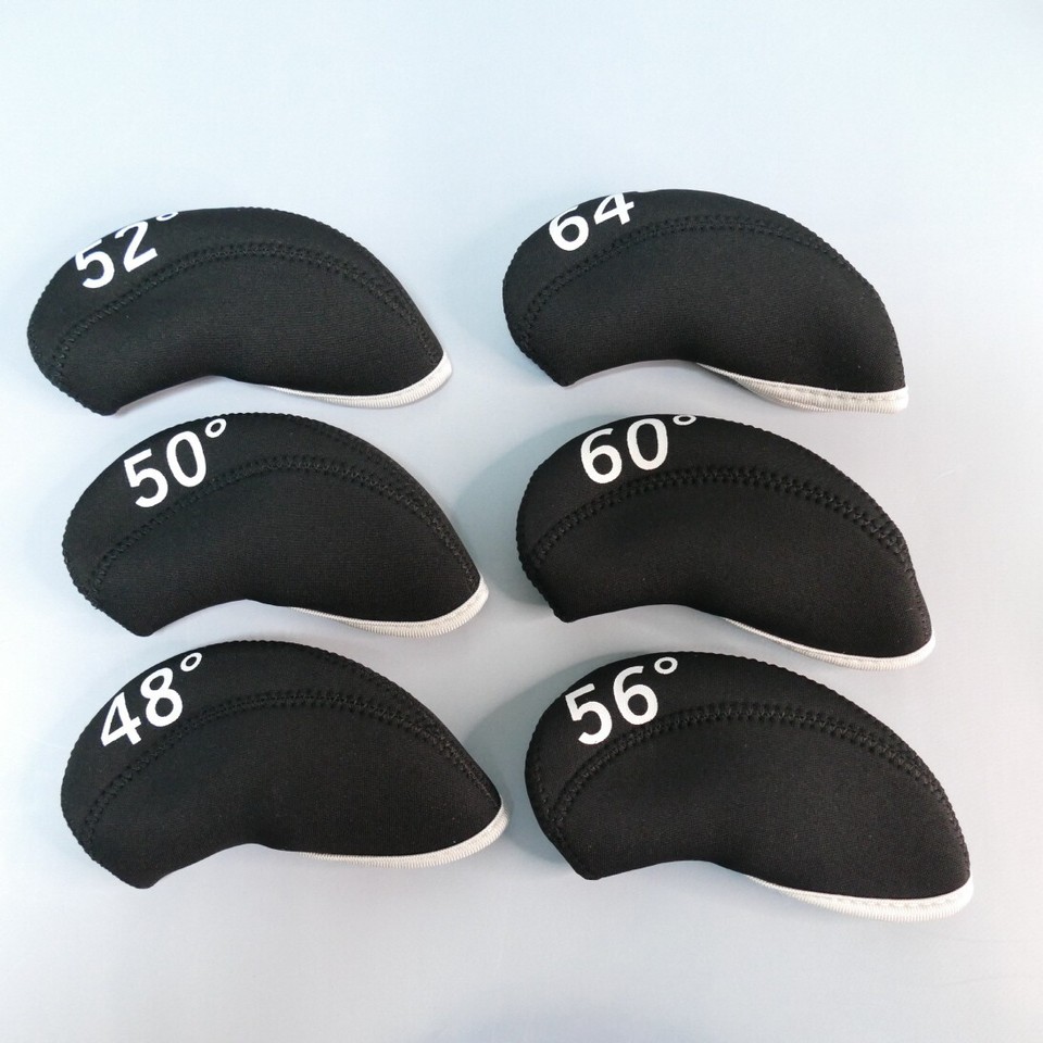 Golf iron club cover wedge 6piece Set 48° 50° 56° 60° 64° SET black ...