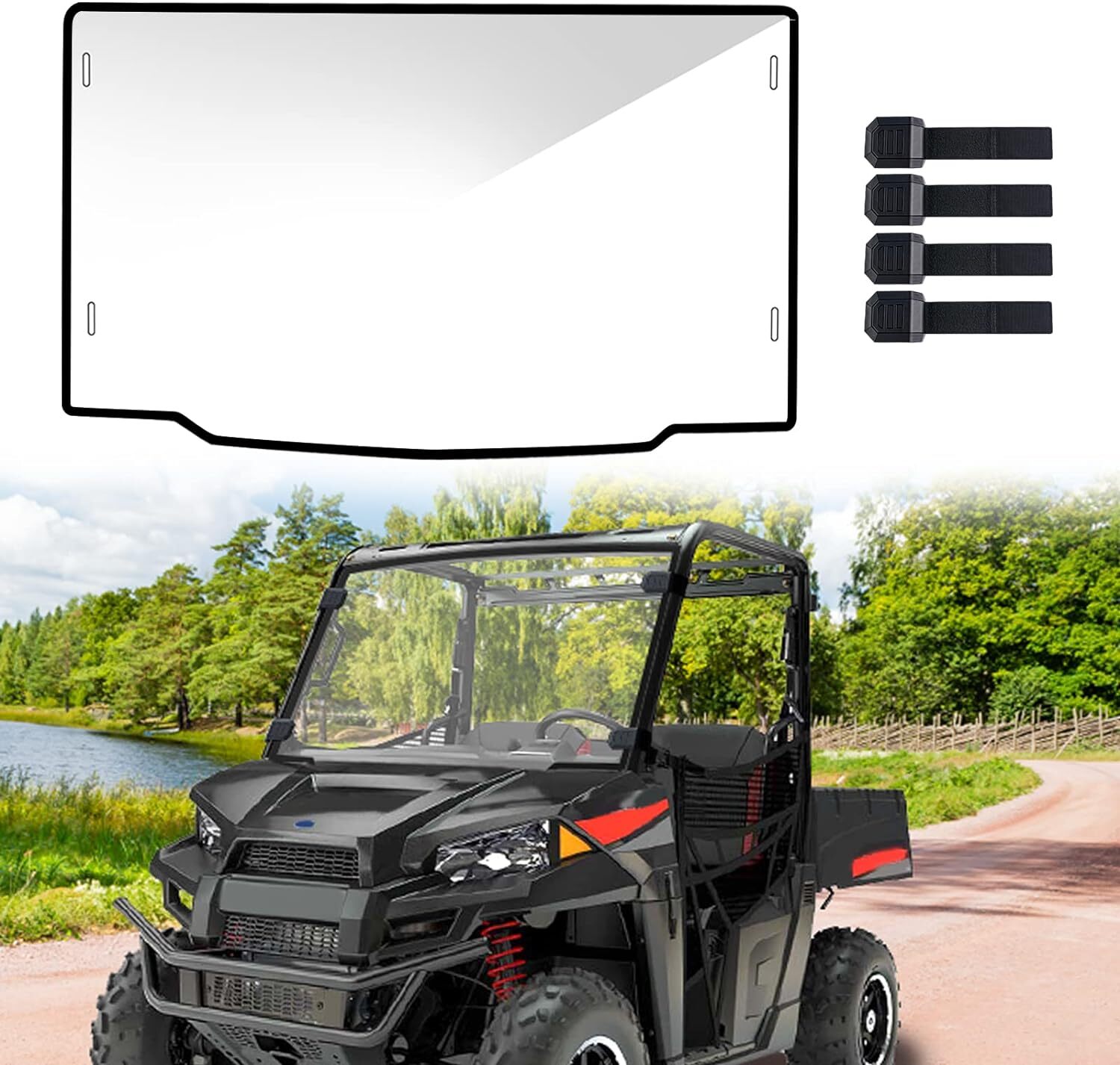 Scratch Resistant UTV Windshield for Polaris Ranger Midsize 500/570 ...