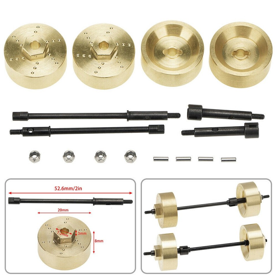 1/24 6mm Brass Widened Wheel Hub Counterweights For Axial SCX24 90081 ...