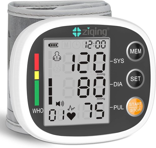 Wrist Blood Pressure Monitor, Home Rechargeable Bp Machine with Voice ...
