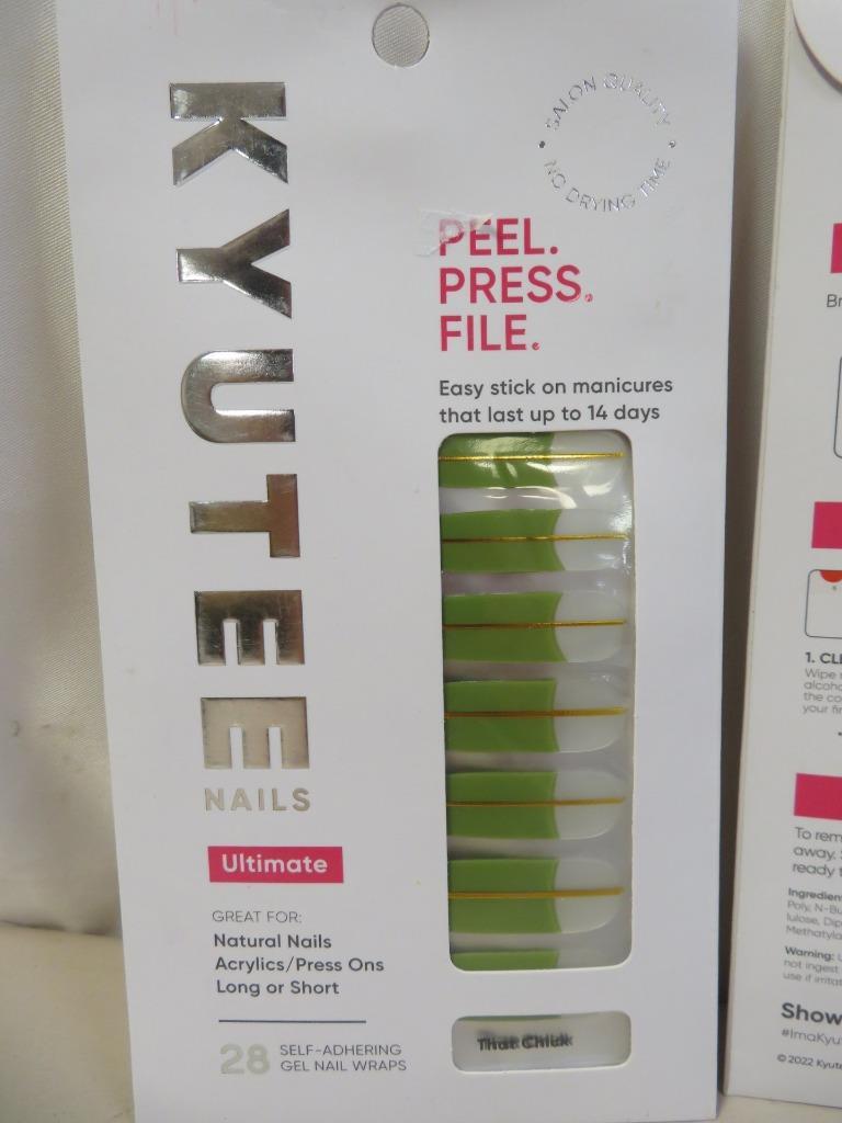 Lot of 3 Kyutee Nails Peel Press Instant Gel Polish Manicure That Chick ...