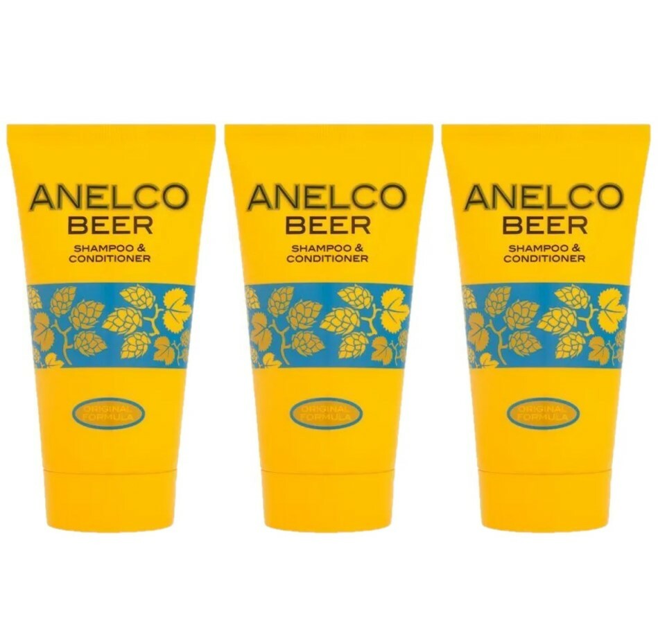 Anelco Hair Beer Shampoo and Conditioner Classic Extra Creamy Formula 3 ...