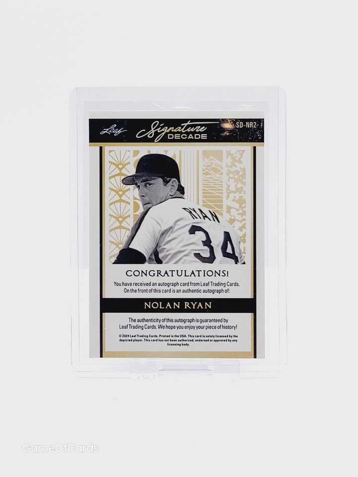 2024 Leaf Sports Heroes NOLAN RYAN Auto Autograph 1/4 - Astros Orange 🔥 ...