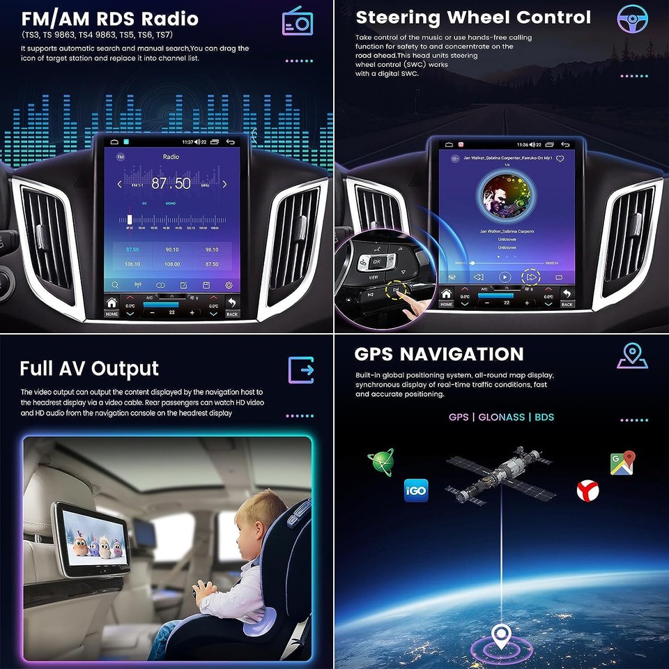 For Ford Fiesta 2009-2016 9.7" Car Stereo Radio GPS CarPlay RDS WIFI ...