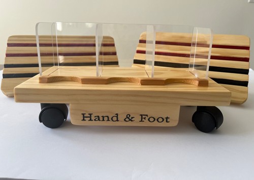 Hand and Foot card set: card trolley on wheels, book/canasta holders ...