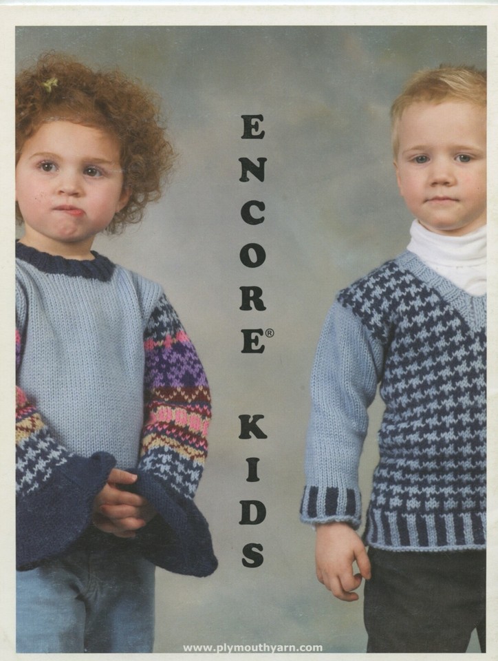 Plymouth Yarn Knitting Pattern Book 641 Encore Kids 8 Designs for Kids ...