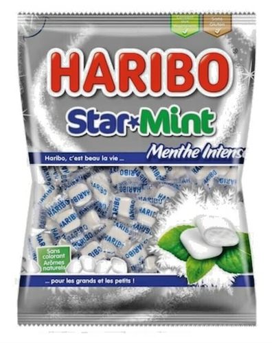 HARIBO Original Star Mint Gummi Candy 100g=3.52oz Bag of Delicious Star ...