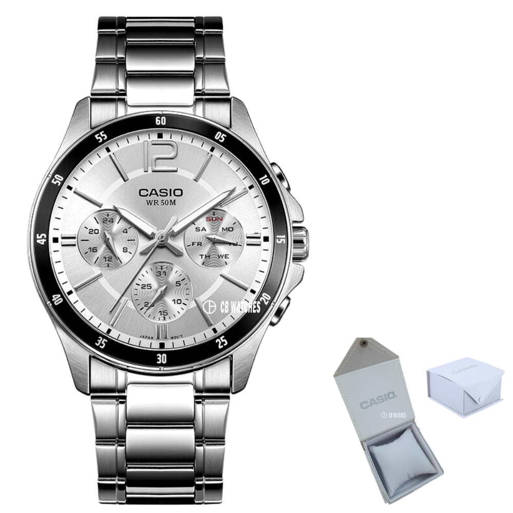 Casio MTP-1374D-7AV Original Analog Stainless Steel Mens Watch MTP1374D ...