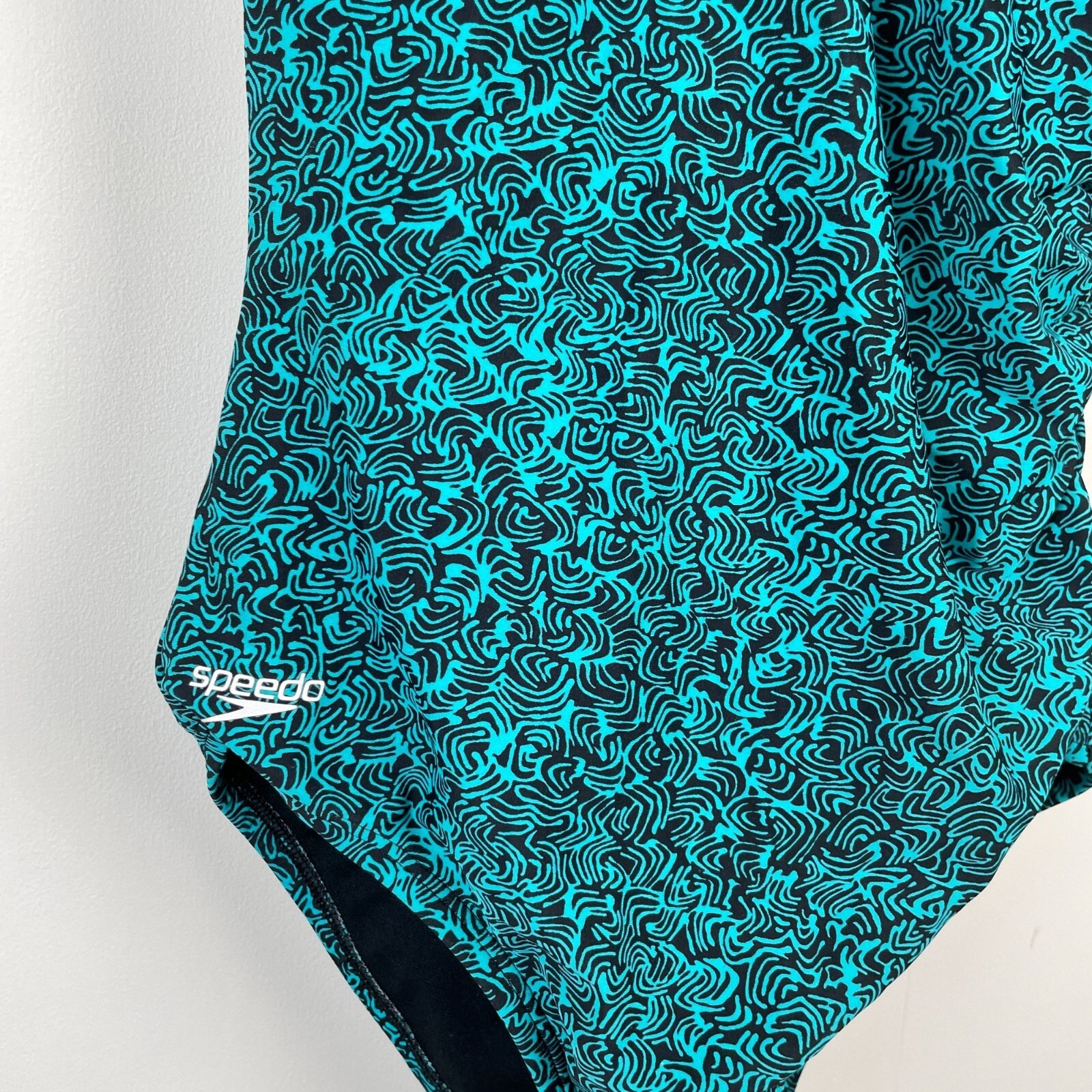 Speedo One Piece Swimsuit Ruched Side Turquoise Black… - Gem