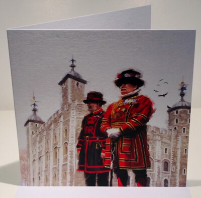 Beefeater Tower Of London Blank Birthday Greeting Card - Cherry Orchard ...