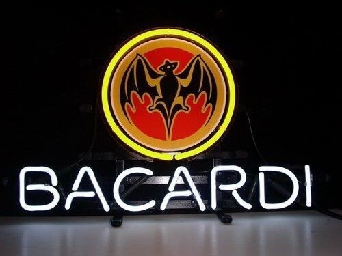 14"x10" Bacardi Rum Whisky Neon Sign Light Lamp Visual Glass Bar ...