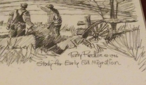 TERRY REDLIN STUDY FOR EARLY MIGRATION 1996 TWILIGHT TIME PENCIL SKETCH ...