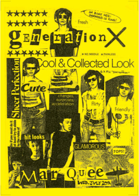 Generation X poster - Live at the Marquee club July 1977 new reprinted ...