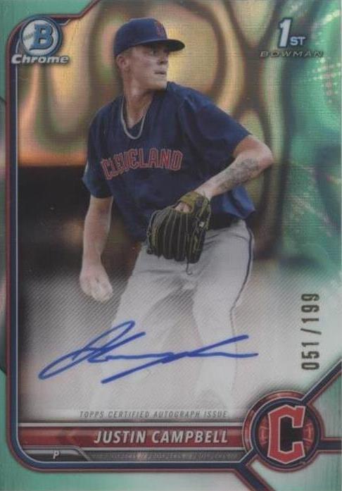 2022 Bowman Draft - Chrome Draft Pick Autographs Justin Campbell #CDA ...