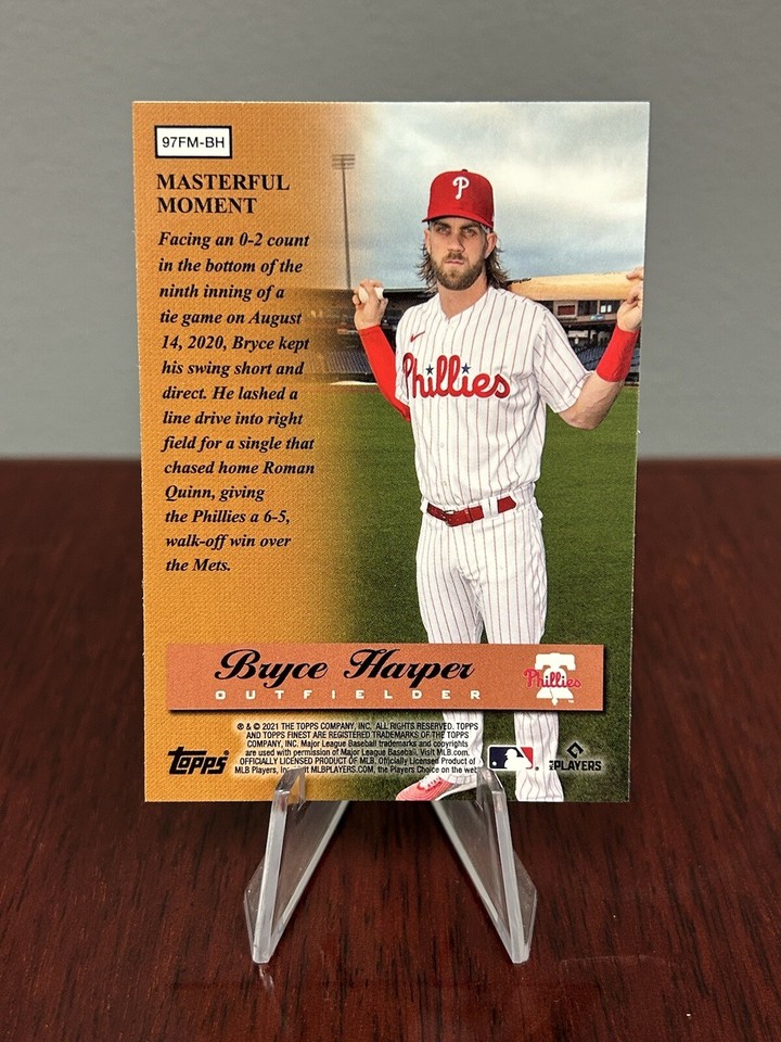 2021 Topps Finest Masters Insert Bryce Harper #97FM-BH Philadelphia ...
