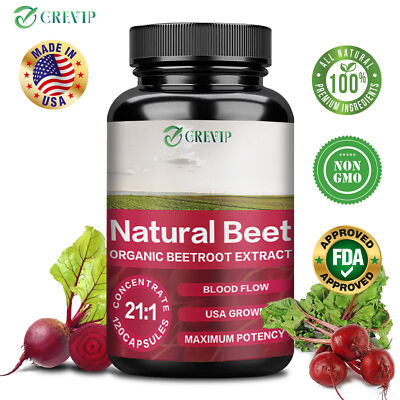 Natural Beet Capsules 1250mg - Organic Beetroot Extract, Heart & Blood ...